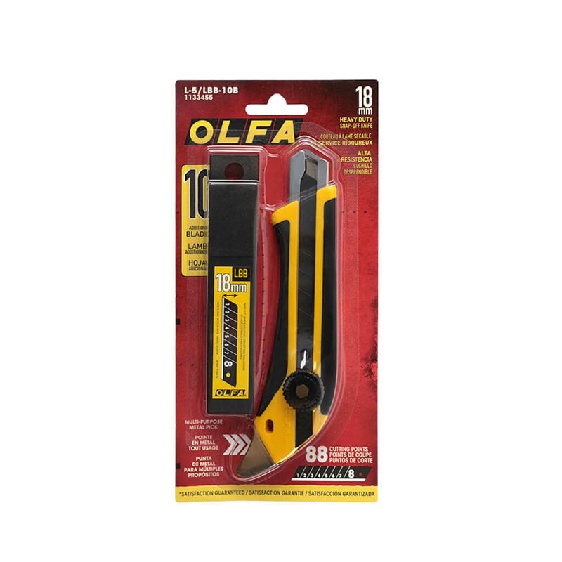 OLFA L-5/LBB-10B 18mm Ratchet-Lock Fibreglass-Reinforced Snap-Off Knif – Mississauga Hardware ...