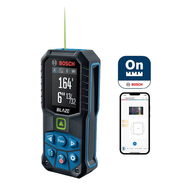 BOSCH GLM165-27CGL BLAZE™ Connected Green-Beam 165 Ft. Laser Measure ...