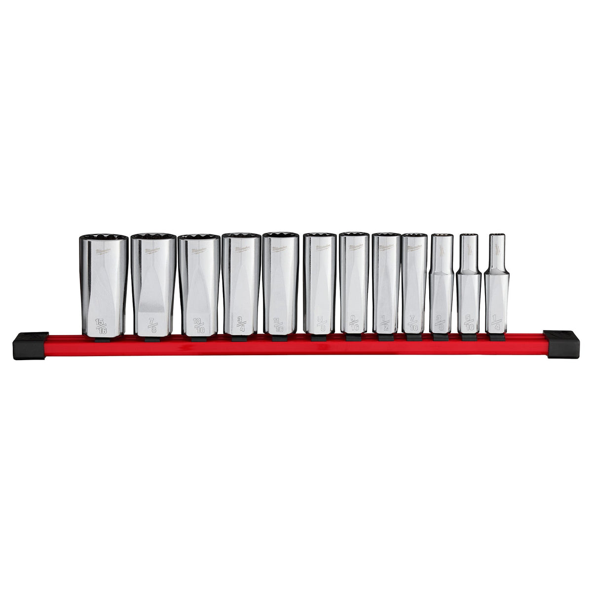 Milwaukee 48-22-9421 12pc 3/8” Drive 12-Point Deep Well SAE Socket Set ...