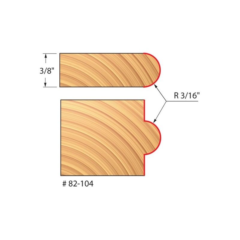 Freud | 82-104 3/16 Radius Half Round Bit - Mississauga Hardware Centre Inc