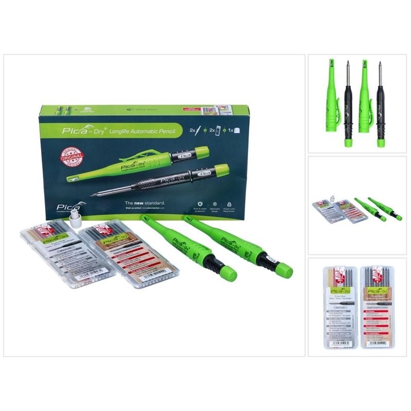 PICA 3097 2x Dry Automatic Pencil Set w/ Multi-Use and Joiner's Refills ...