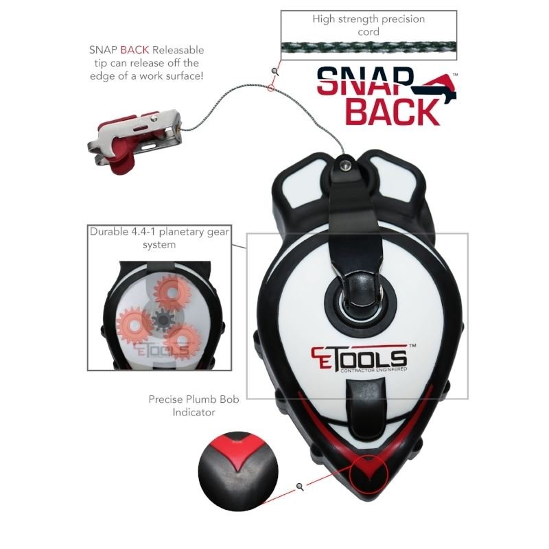 Snap Back Premium Chalk Line with Releasable Tip - Mississauga Hardware ...